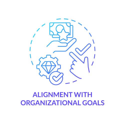 Alignment with organizational goals soft blue Vector Image