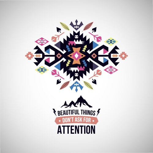 Fancy abstract geometric symbol in tribal Vector Image