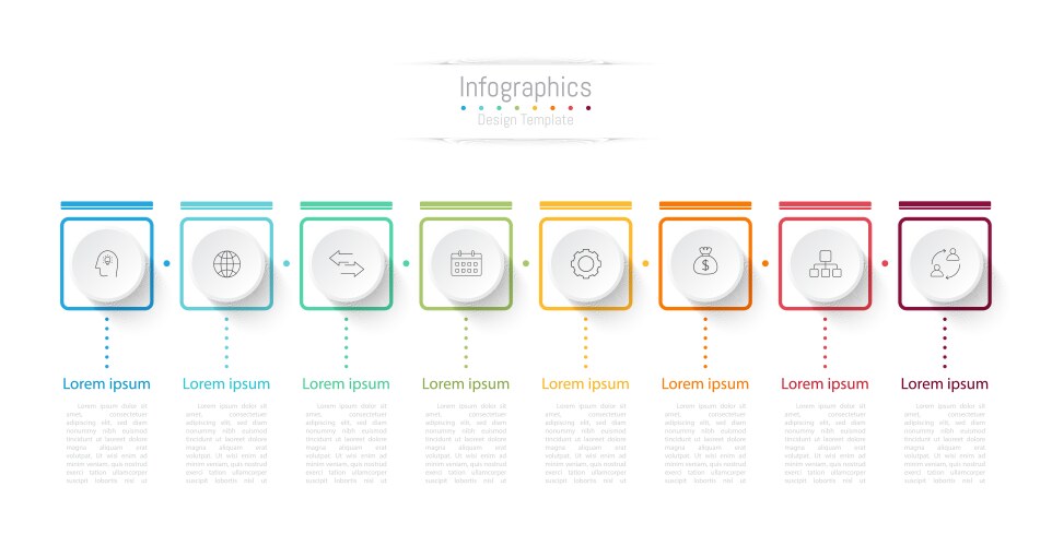 Infographic 8 options design elements Royalty Free Vector
