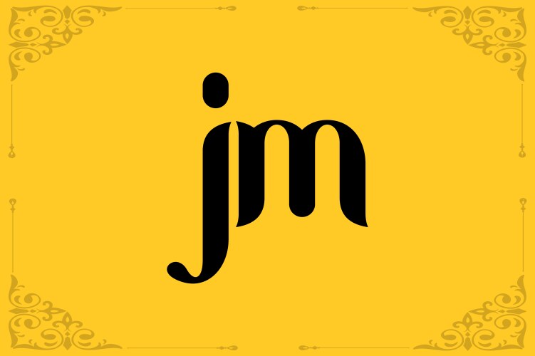 Jm alphabet letter icon logo Royalty Free Vector Image