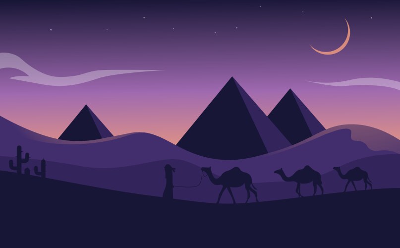 Ramadan kareem poster moon and arabic mosque Vector Image
