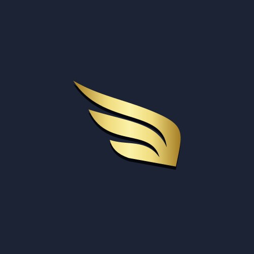 Abstract wing gold logo Royalty Free Vector Image