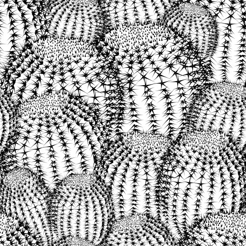 Cactus plants texture seamless pattern background Vector Image
