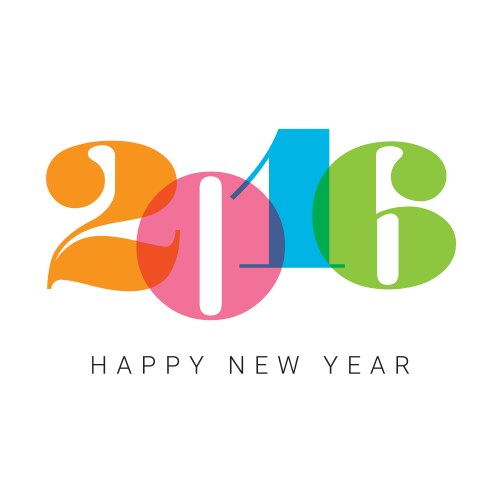 2024 happy new year number design template Vector Image