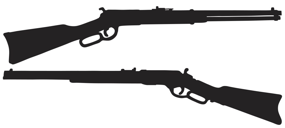 Two crossed american m16 assault rifles Royalty Free Vector
