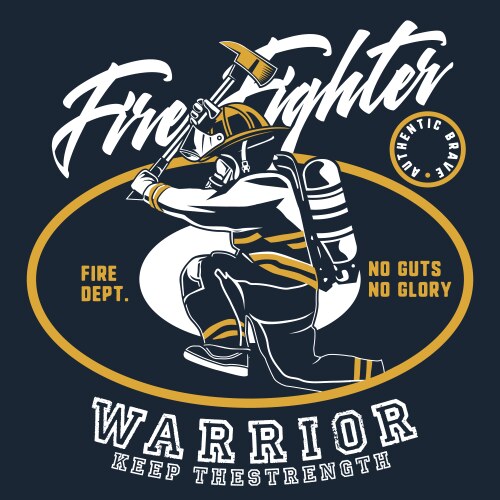 Firefighter Heart Graphic Royalty Free Vector Image