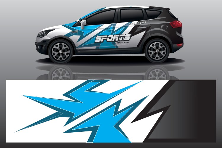 Car wrap decal vinyl sticker design Royalty Free Vector