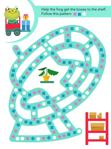 Maze and one answer activity for children Vector Image