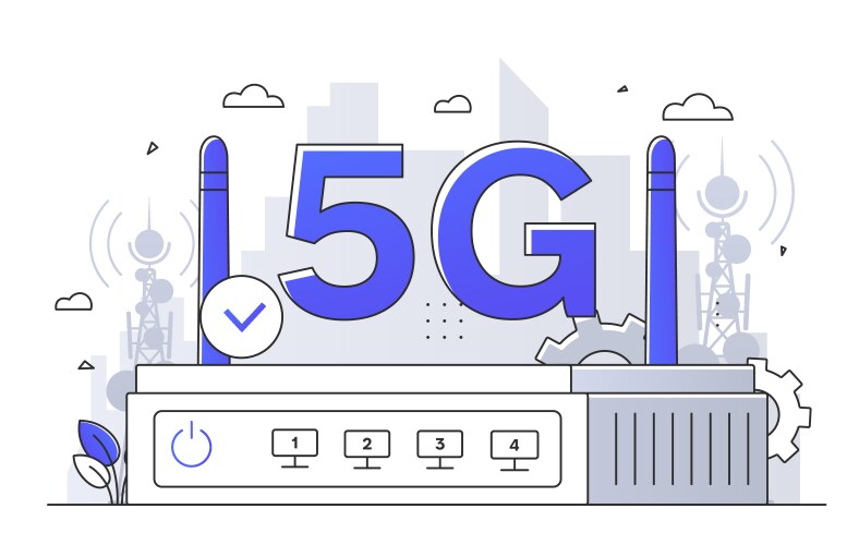 5g networks simple style concept wireless Vector Image