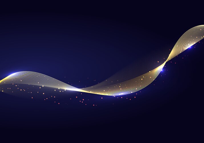 Abstract black and gold curved waves layer Vector Image