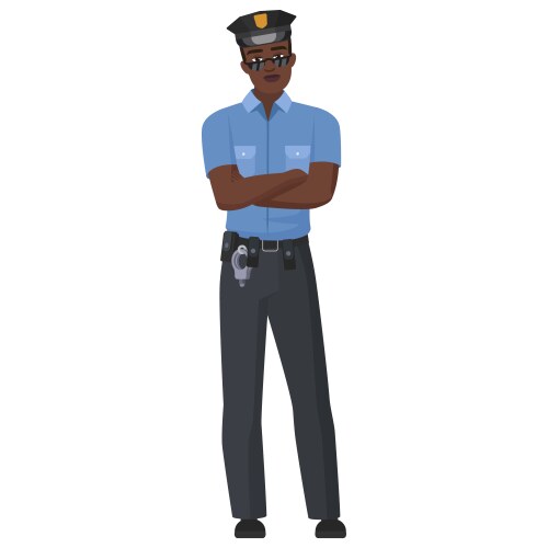 Policeman or police officer cop in uniform Vector Image