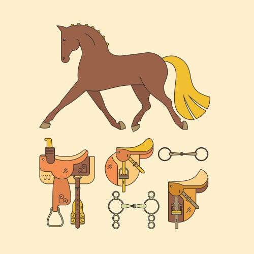 Cute horse in flat style Royalty Free Vector Image