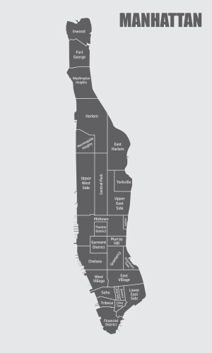 Manhattan Outline Map Vector Images (88)