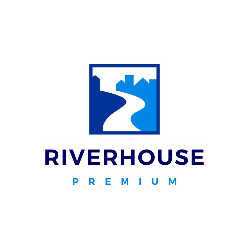 River house logo icon Royalty Free Vector Image
