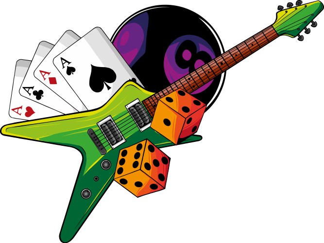 Draw colorful electric guitar Royalty Free Vector Image