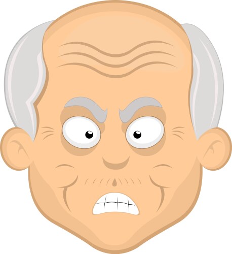 Face old man grandfather meditating Royalty Free Vector