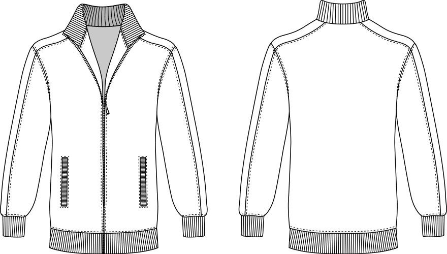 Long sleeve jacket with zipper Royalty Free Vector Image