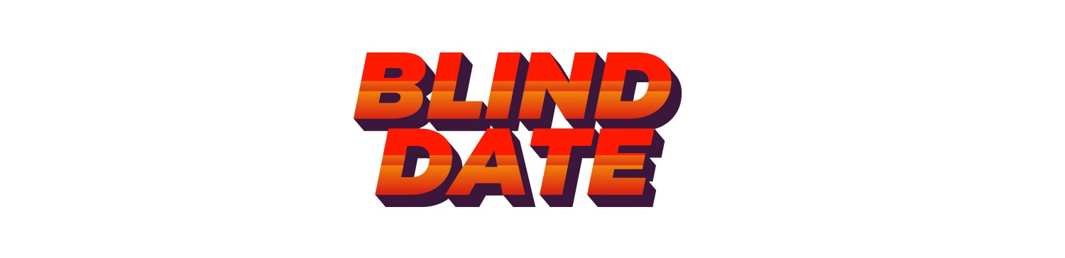 Blind date text effect in 3d style with eye Vector Image