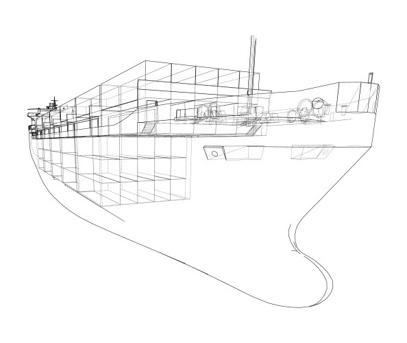 Cargo ship with containers Royalty Free Vector Image