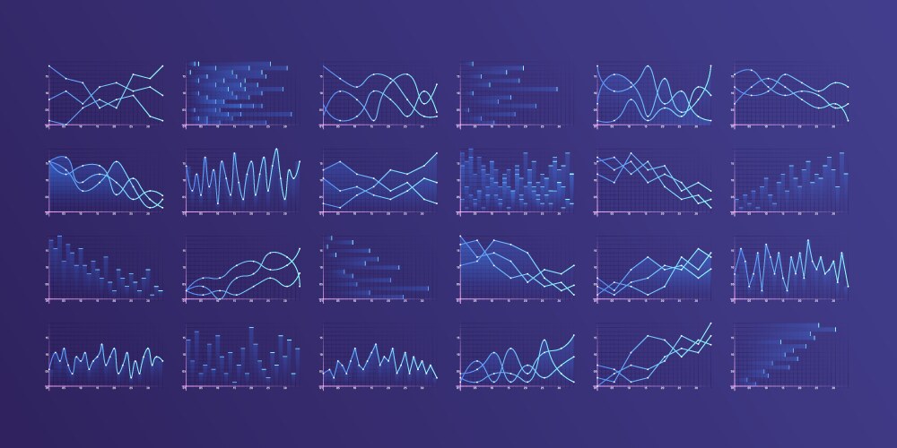 Abstract data charts statistic graphs finance Vector Image