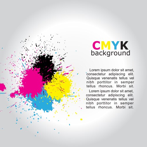 Cmyk Watercolor Splash Background Royalty Free Vector Image