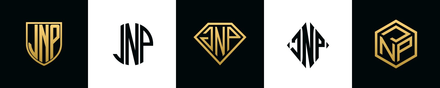 Initial letters jyn logo designs bundle Royalty Free Vector