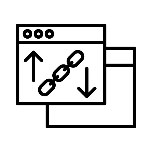 Link chain icon linear logo mark in black Vector Image