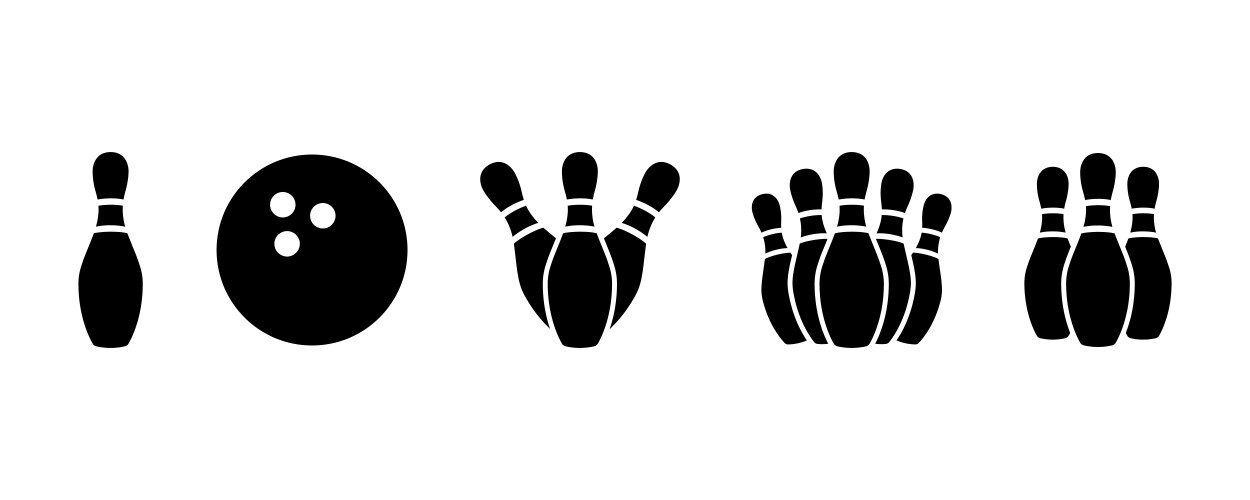 Bowling Strike - Pins Falling – Royalty-Free Vector | VectorStock