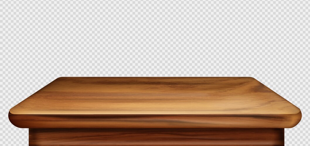 Wooden table foreground tabletop front view Vector Image