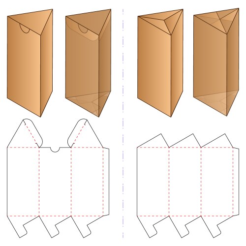 Diamond shape box packaging die cut template Vector Image