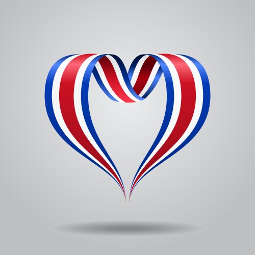 Costa rican flag wavy ribbon background Royalty Free Vector