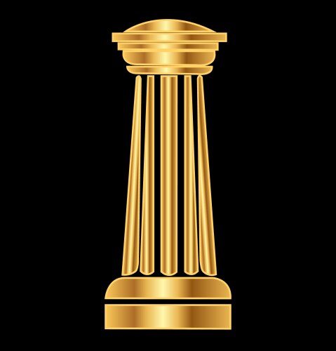 Set golden decorative columns in oriental style Vector Image