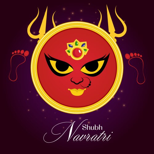Happy navratri - goddess durga face design Vector Image