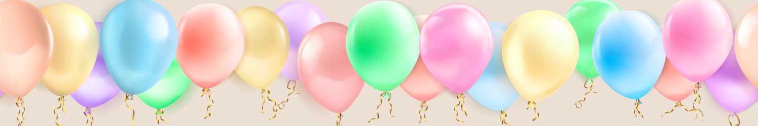 Seamless banner with multicolored balloons Vector Image