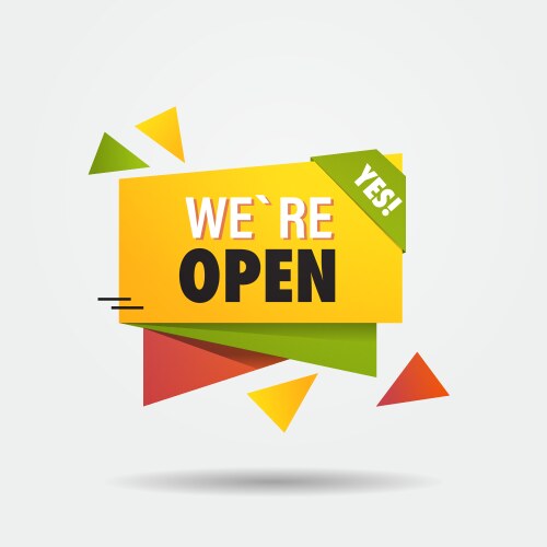 We are back banner design Royalty Free Vector Image