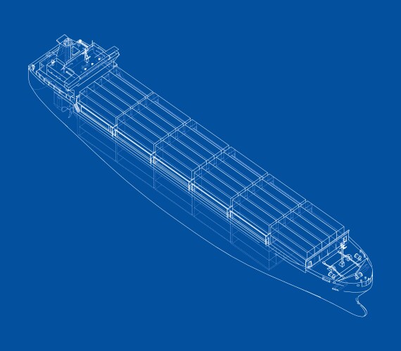 Container cargo ship in the ocean logistics Vector Image