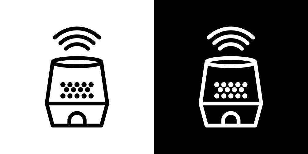 Smart speaker icon set on white background Vector Image
