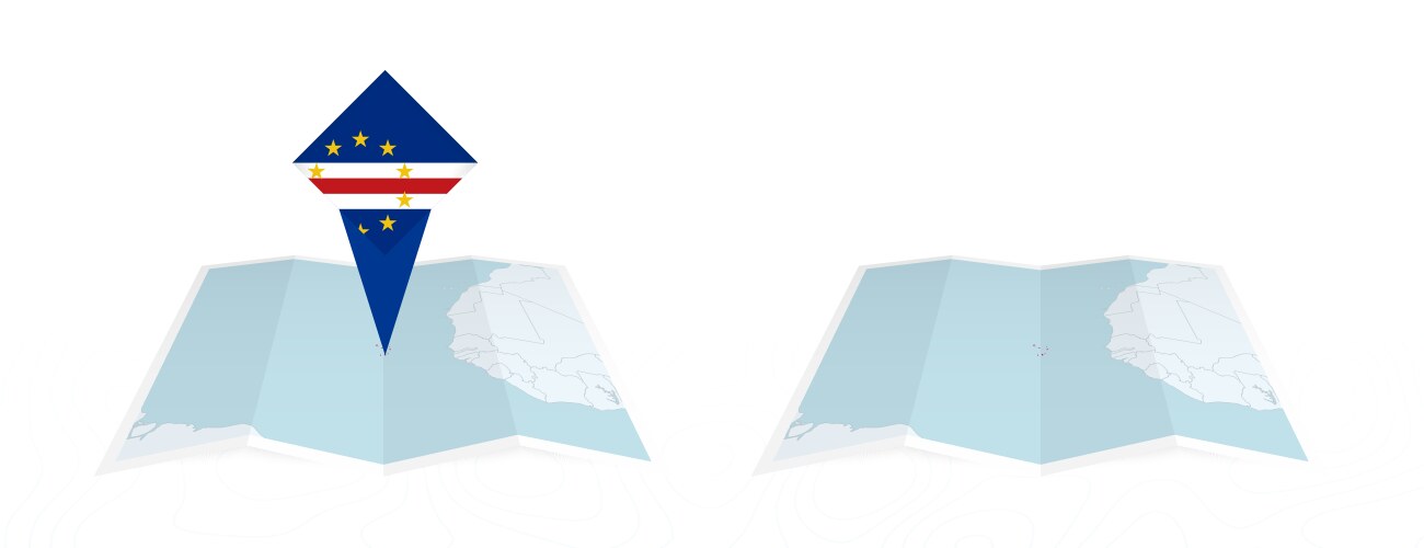 Two versions of an faroe islands folded map one Vector Image