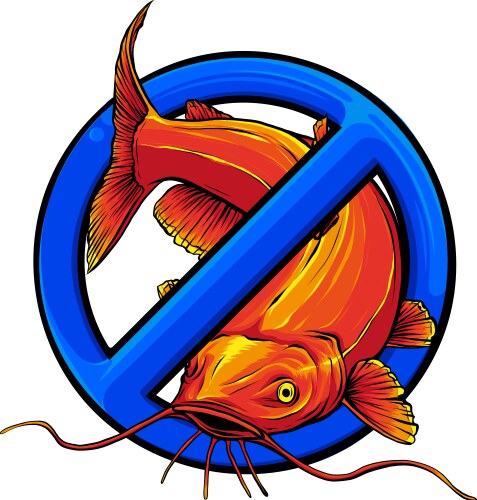 Cartoon of colored catfish Royalty Free Vector Image