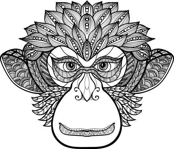 Aztec statue head Royalty Free Vector Image - VectorStock