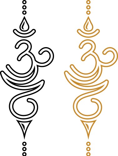 Classic aum om omkara symbol in sunburst Vector Image