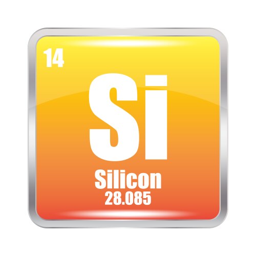 Silicon element symbol si atomic number 14 Vector Image