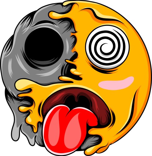 An expression with die face changes to death Vector Image