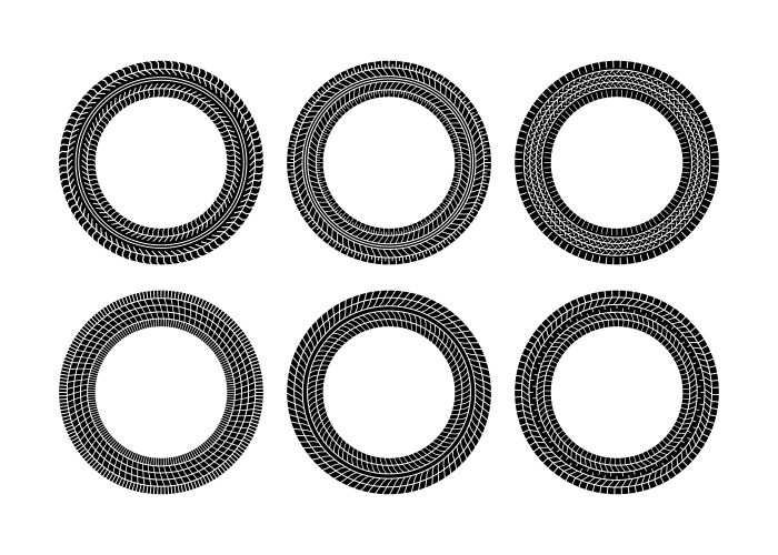 Auto tire tread circle frame car and motorcycle Vector Image