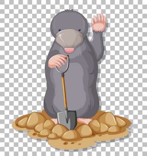 A mole cartoon on grid background Royalty Free Vector Image