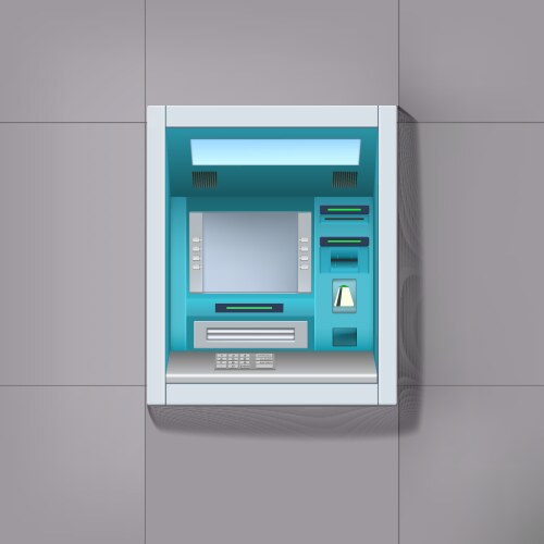 Atm screen automated teller machine monitor Vector Image