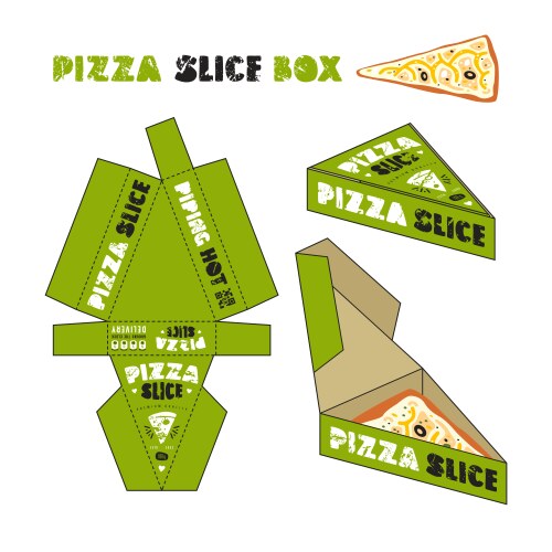 Design of box for pizza slice Royalty Free Vector Image