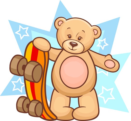 Teddy bear skating Royalty Free Vector Image - VectorStock