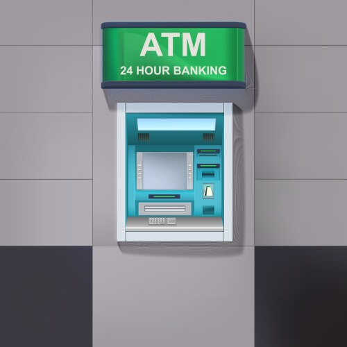 Atm screen automated teller machine monitor Vector Image