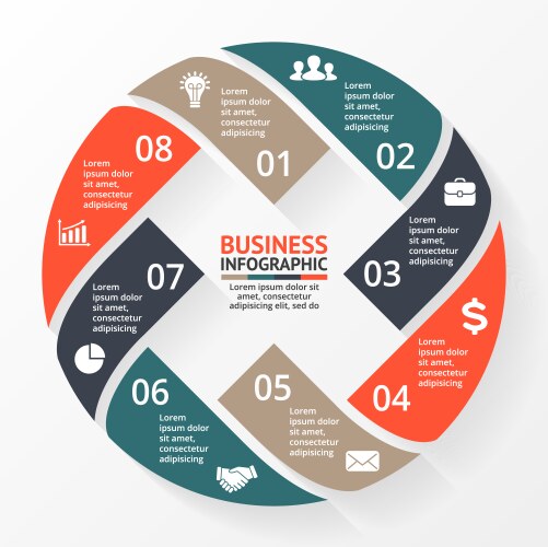 Infographic business pie chart for 10 options Vector Image